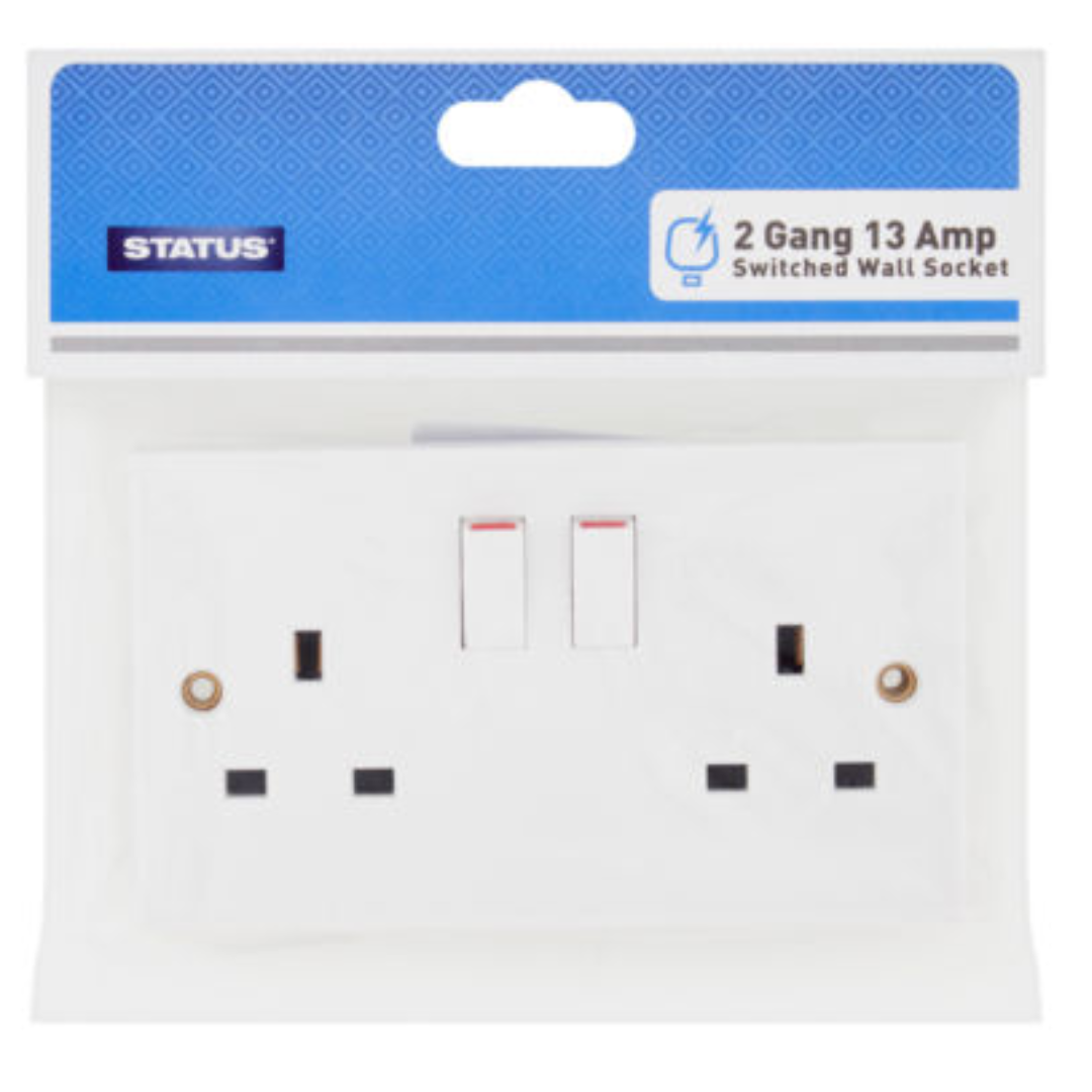 STATUS 2G 13A Switched Wall Socket Double Plug | MrPRICE.online
