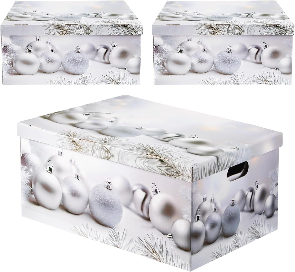 Large Christmas Eve Boxes with Lid - Set of 3 - WHITE – MrPRICE.online