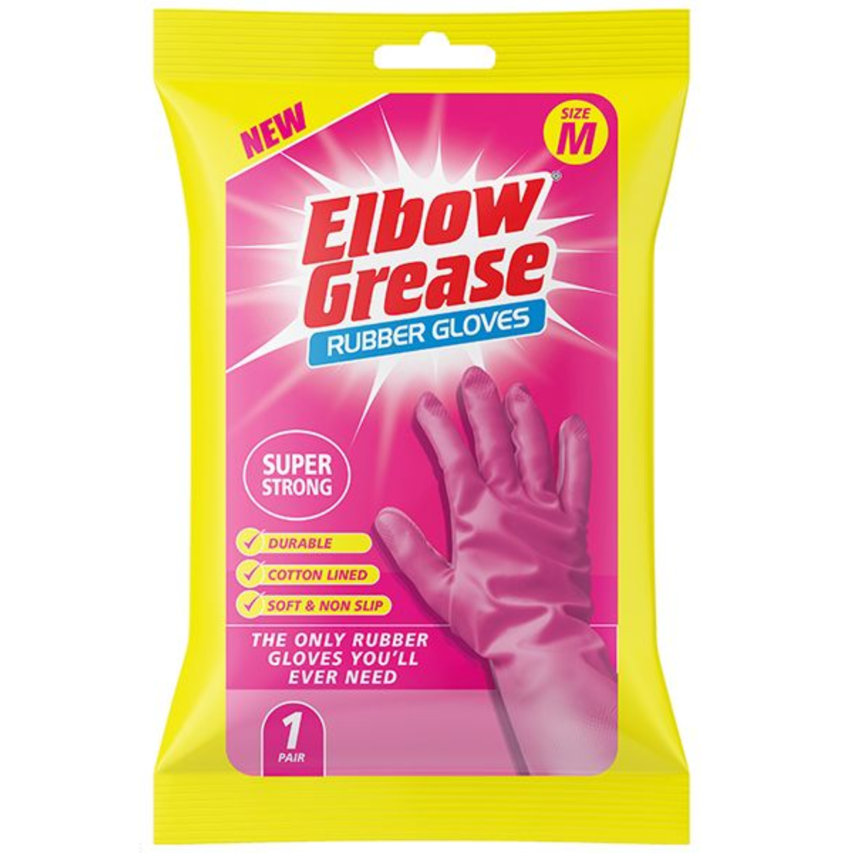 Pink Super Strong Rubber Gloves Large 1 Pair by Elbow Grease – MrPRICE ...