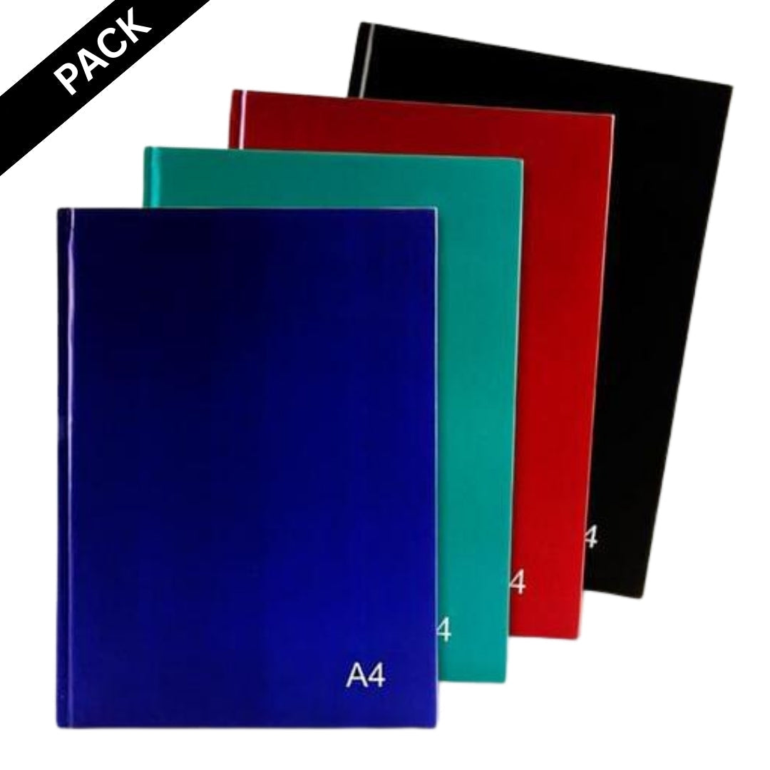 A4 Hardcover Notebooks 4 Bold Colours – 160 Pages ( Box of 28 ...