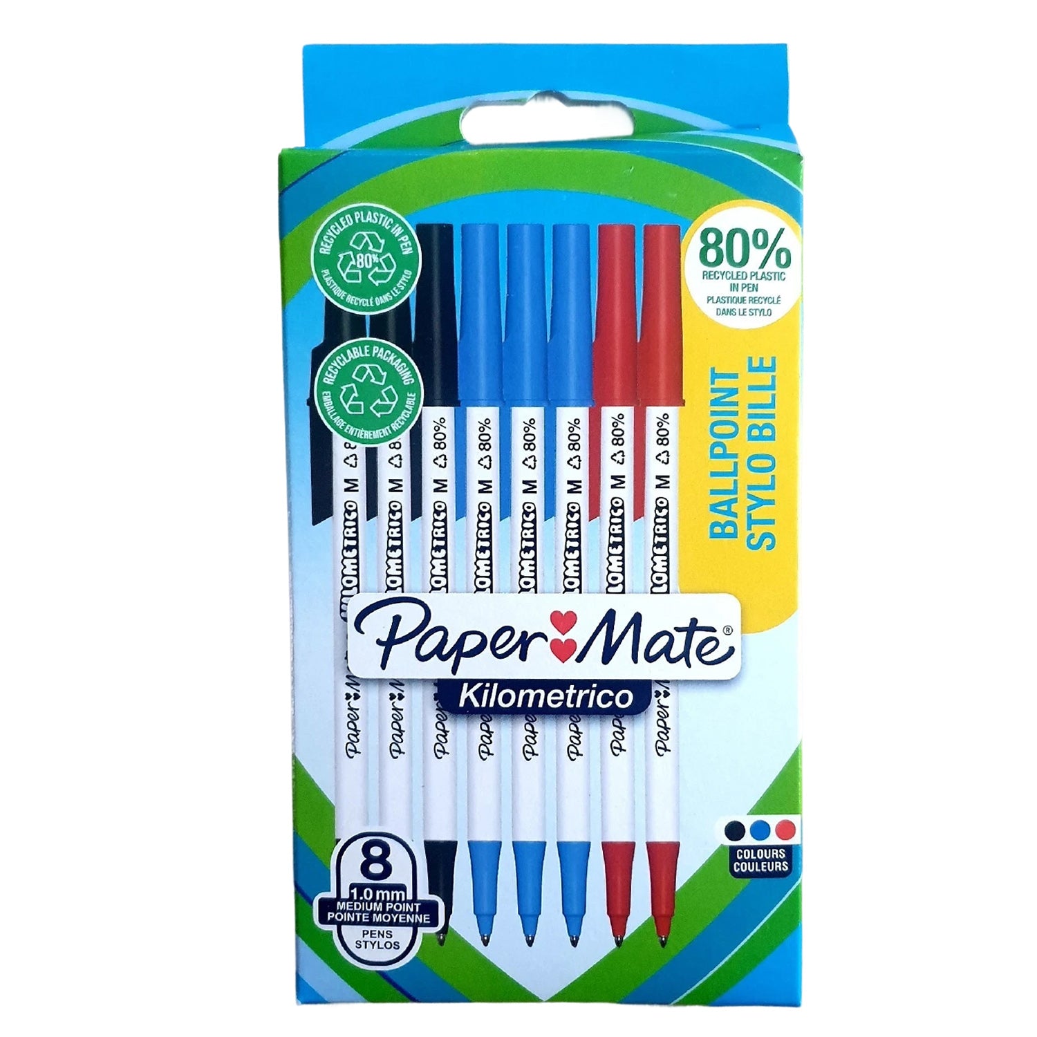 Paper Mate Kilometrico Ballpen - 8 Pack | MrPRICE.online