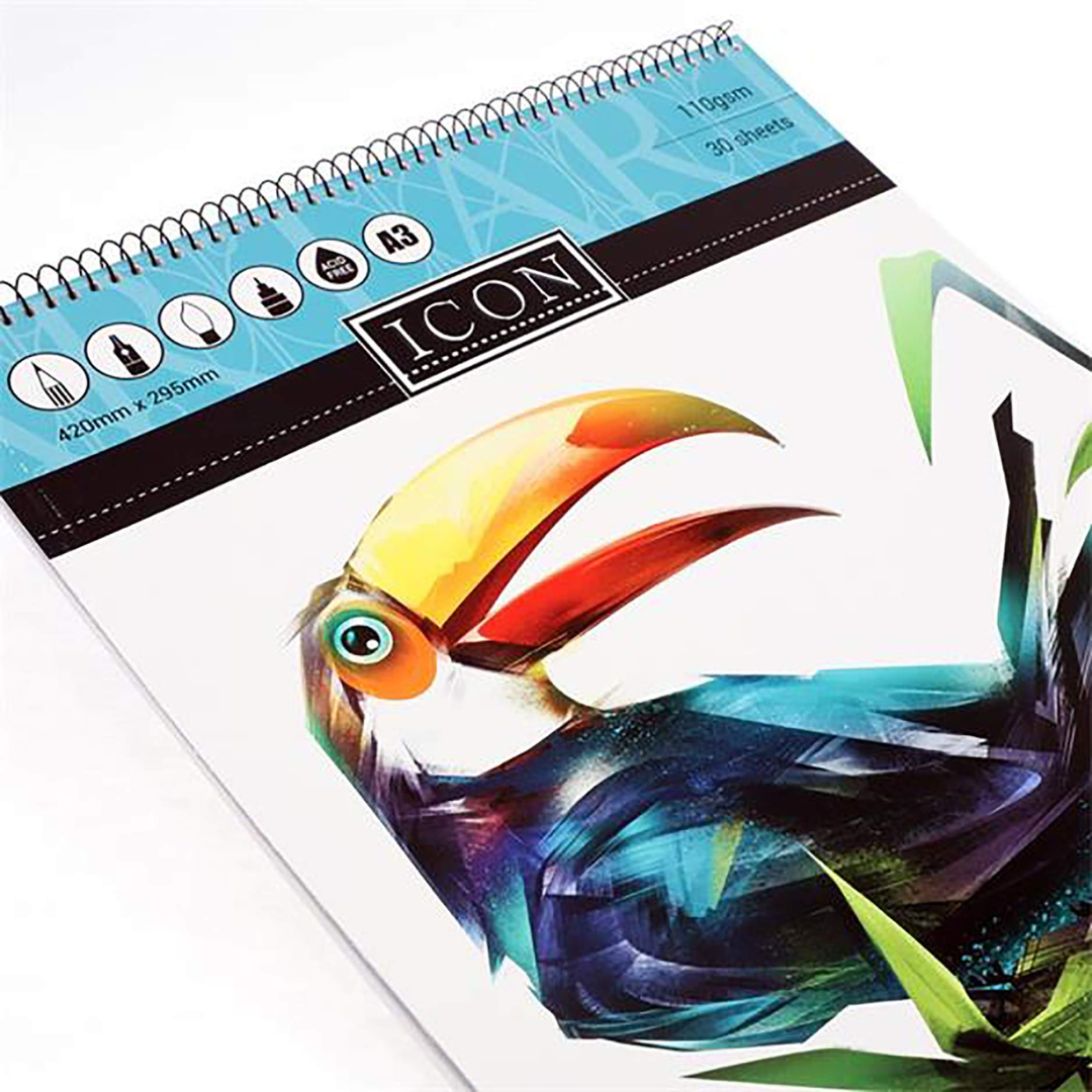 ICON A3 Spiral Notepad 30 Sheets – Perfect for Sketching & Note-Taking ...