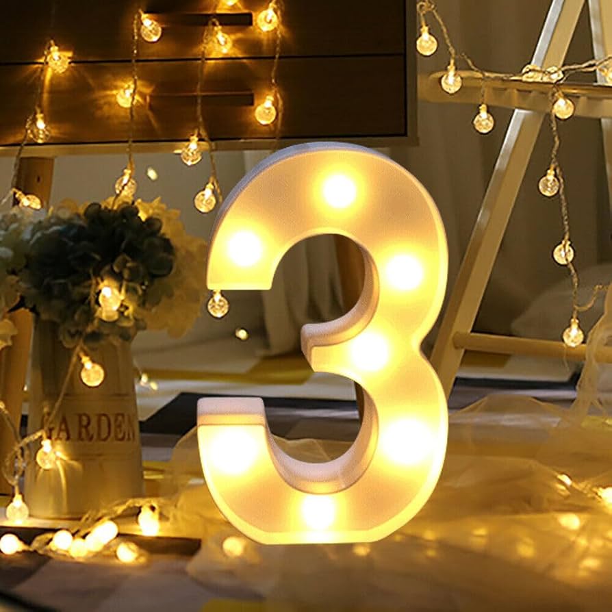 Battery Operated LED Number 3 Light – MrPRICE.online