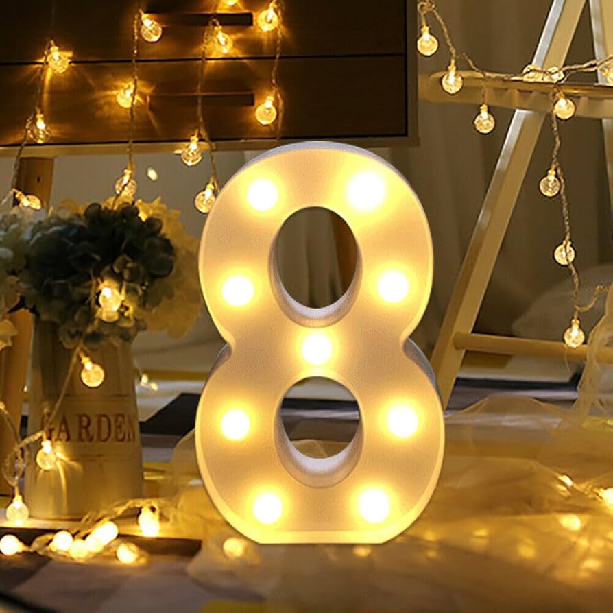Battery Operated LED Number 8 Light – MrPRICE.online